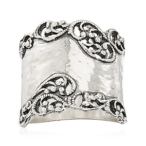 Ross-Simons Sterling Silver Filigree-Edge Ring. Size 9