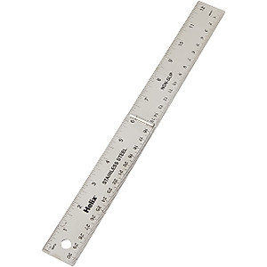 Helix Dead Steel Folding Ruler, Silver, Length 30cm / 12 inch