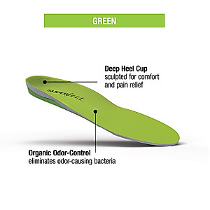 Superfeet All-Purpose Support High Arch Insoles (Green) - Trim-To-Fit Orthotic Shoe Inserts - Professional Grade - Men 7.5-9 / Women 8.5-10