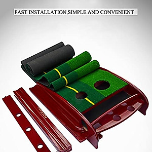 cghhome 3M Golf Putting Practice Machine, Indoor Simulated Turf Golf Training Blanket with 10 Golf Balls, Professional Golf Practice Equipment (Color : 1, Size : 32 * 310cm)