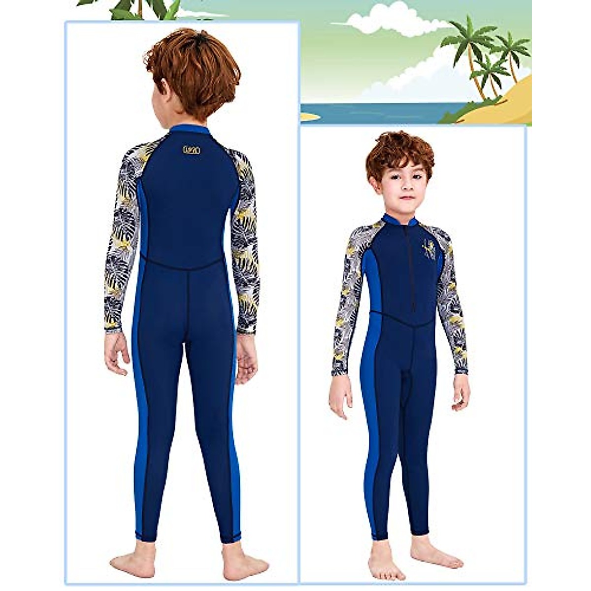 Full Cover Wetsuit for Toddler Quick Dry Thermal Swimsuit Sun UV Protection Bodysuit Zip Stretch Wet Suits for Diving Swimming