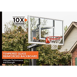 Goalrilla GS54 In Ground Basketball Hoop with Adjustable Height Backboard and Pro-Style, Breakaway Rim