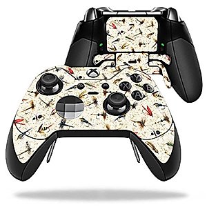 MightySkins Skin Compatible with Microsoft Xbox One Elite Controller - Fishing Flies | Protective, Durable, and Unique Vinyl wrap Cover | Easy to Apply, Remove, and Change Styles | Made in The USA