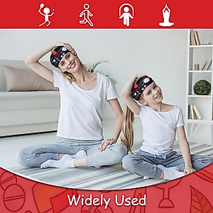 6 Pieces Button Headbands Non Slip Nurse Headbands Stretchy Headwraps Nonslip Yoga Sweatbands with Ear Protection Holder Elastic Headscarves for Yoga, Running, and Exercise, 6 Styles (Cute Pattern)