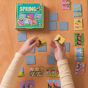 eeBoo: Spring Memory Matching Game, 18 Pairs to Memorize and Match, Encourages Recognition, Concentration and Memory Skills, For Ages 3 and up