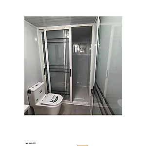 20ft Portable Prefabricated Tiny Mobile Home, Mobile Expandable Prefab House, 2 Bedrooms 1 Bathroom, Living & Kitchen,Spacious, Waterproof Expandable Container Houses