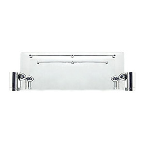 MODONA Double Wall Glass Shelf with Pre-Installed Rail - Polished Chrome - Oval Series - 5 Year Warrantee