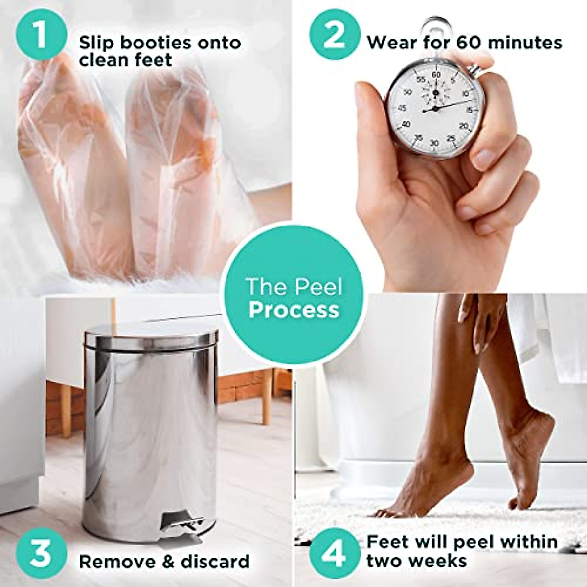 DERMORA Foot Peel Mask - 2 Pack of Regular Size Skin Exfoliating Foot Masks for Dry, Cracked Feet, Callus, Dead Skin Remover - Feet Peeling Mask for baby soft feet, Original Scent