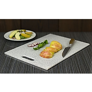 EcoSmart PolyCoco Cutting Board, Light Gray, 12" by 16", Recycled Plastic and Coconut Shell, Made in the USA by Architec