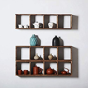LLRYN Rustic Wall-Mounted Racks - Solid Wood. Suitable for Entrance passages, Kitchens, bathrooms, Living Rooms, etc. (Size : E)