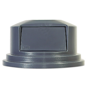 Rubbermaid 265788GY Round Brute Dome Top Lid for 55gal Waste Containers, 27 1/4-Inch dia, Gray