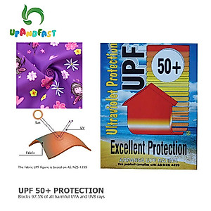 upandfast Baby Swimsuits UPF 50+ Sun Protection Long Sleeve One Piece Zip Swimwear(Purple, 6-9 Months)