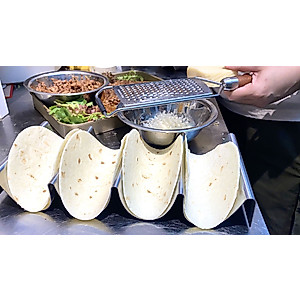 Uyauld Stainless Steel Taco Holder, U Shape Taco Serving Tray Tool, Premium Wave Taco Rack Stand Set of 2, Holding 4 Soft or Hard Tacos (2)