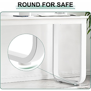 MaverickFurni White Desk with Drawers, 55 Inch White L Shaped Desk with 3 Drawers, Computer Desk with Monitor Stand, White Home Office Sturdy Desk with Storage for Bedroom