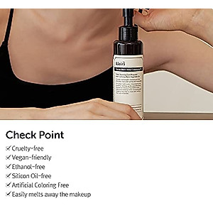 [DearKlairs] Gentle Black Deep Cleansing Oil 5.07 Oz | Composed of natural Vegan Black Bean, Black Sesame, Black Currant Seed oil for gentle, non-irritating cleanser for sensitive skin