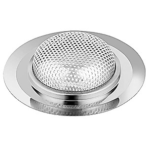 Rahano Kitchen Sink Strainer, Stainless Steel Drain Filter, Anti-Clogging Sink Drain Strainer, Basket Catcher With Large Wide Rim 4.5 inch Diameter, For Most Sink Drains, Dishwasher Safe