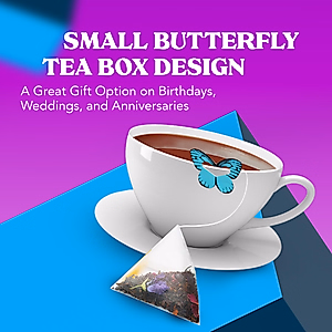 LOVARE Assorted Tea Pyramid Bags 45 Pack - Made in Ukraine - 9 Tastes of Tea Sampler Pyramids - Assortment with Black and Green Tea, Fruits, Flowers, Berries - Flavored Gift Box