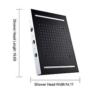 LightInTheBox Contemporary Rain Shower Head LED Rectangular Shower Head Stainless steel Overhead Rainfall Massage LED Top Sprayer