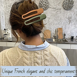 Magicsky 12 PCS Alligator Hair Claw Clips, French Matte Barrette Non-Slip Large Duckbill, Functional Raised & Wide Teeth Hair Decor Grip, Styling Beauty Accessory for Women and Girls Thick Thin Hair