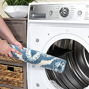 Maples Rugs Vivian Medallion Kitchen Rugs Non Skid Accent Area Carpet [Made in USA], 1'8 x 2'10, Blue