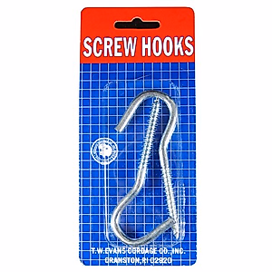 T.W Evans Cordage 47-071 Clothesline Screw Hooks, 2 Per Card