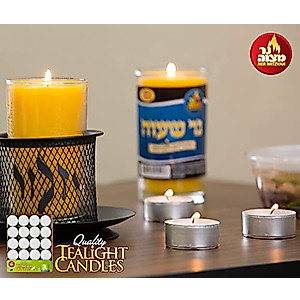 Ner Mitzvah 6 Hour Tea Light Candles - 80 Pack Bulk Package - White Unscented Travel, Centerpiece, Decorative Candle with Maxi Burn Time - Pressed Wax