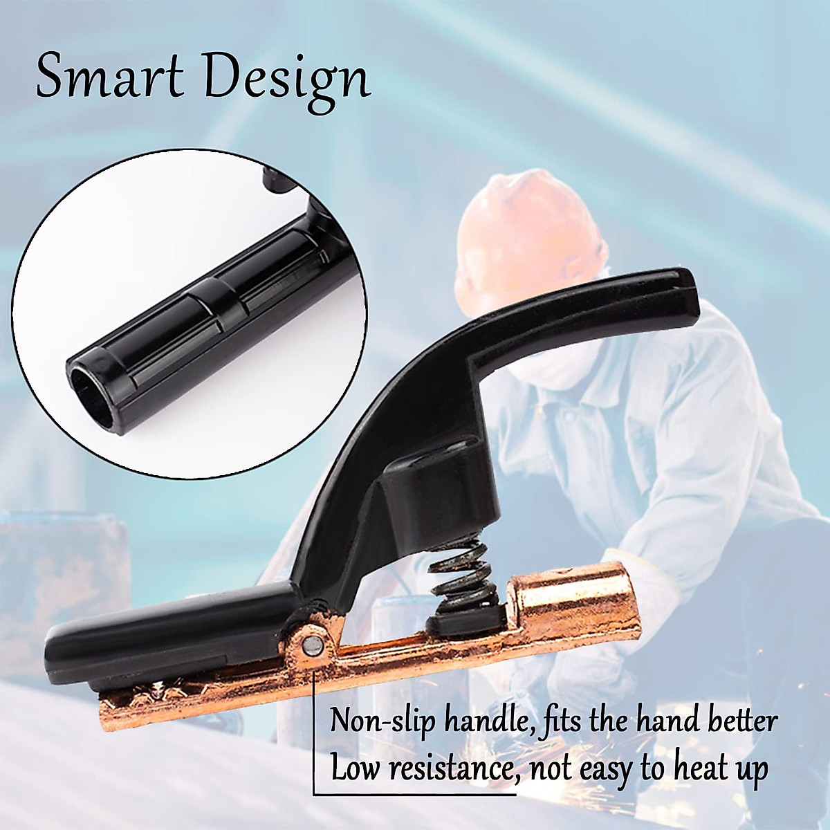 JRangelp Welding Electrode Holder 300AMP Heave-Duty Jaw Holding Pliers Copper Electrode Clamp Stick Electrode Welding Pliers for MIG/ARC Welding Machine