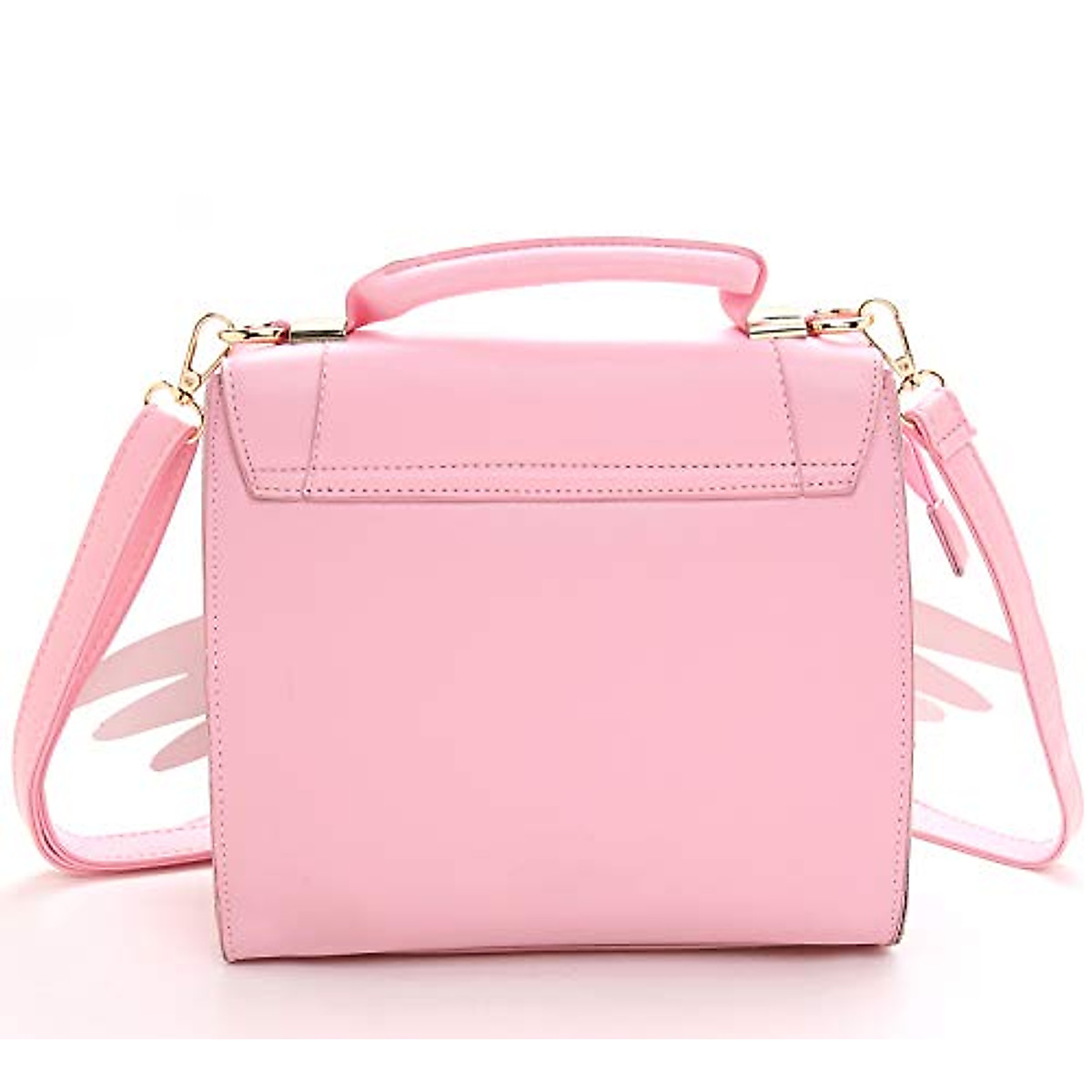 SHUIANGRAN Girls Cute Shoulder Bags PU Leather Purses Crossbody Handbag for Women Bow Satchel Wing Pink