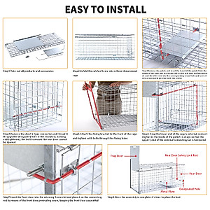 42" Large Humane Live Animal Trap,Collapsible Large Animal Catcher Cage,Cage Traps for Large Dogs up to 38 pounds,Foxes,Coyotes,Bobcat,Similar Sized Animals