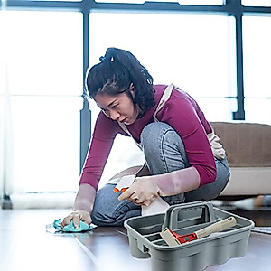 Baluue 1pc Floors Shower Portable Handle Basket, Multiuse Basket，hand All- - Utility with and Storage Sundries Versatile Bathroom Commercial Tool Multipurpose Cleaning Caddy Organizer