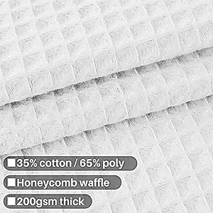 Barossa Design Cotton Blend Shower Curtain Honeycomb Waffle Weave, Soft & Hotel Spa, Washable, White, 72 x 72 inch