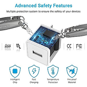 iPhone Charger Cable, 2Pack(Apple MFi Certified) Lightning Cable Data Sync Charging Cords with 2Pack USB Wall Charger Travel Plug Adapter Compatible iPhone 13/12 Pro/11 Pro/Xs/XR/X/8/8Plus and More