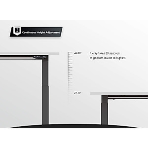 BANTI 55 Inches L-Shaped Electric Standing Desk, White Top/White Frame Height Adjustable Stand up Table, Home Office Sit to Stand Desk with Splice Board