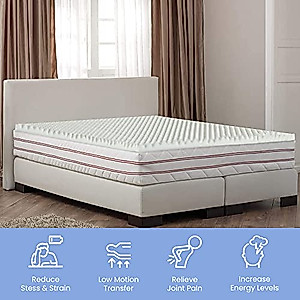 Greaton Breathable 1-inch Convoluted Egg Shell Foam Mattress Topper | Toppers for Mattresses Adds Ultimate Comfort, Reduces Back Pain, Perfect Body Support, Maintain Proper Posture, Twin, White