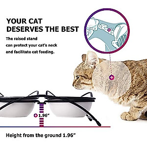 Y YHY Cat Food Bowls, Raised Cat Bowls for Food and Water,Ceramic Elevated Pet Dishes Bowls with Stand,12 oz Cats and Small Dogs Bowls,Dishwasher Safe