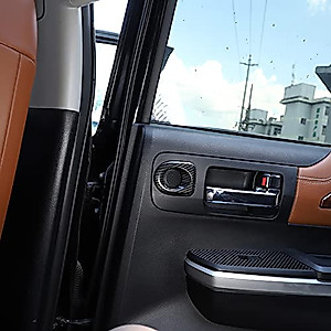 LLKUANG Fit for Toyota Tundra 2007-2021 ABS Back Door Speaker Horn Decoration Frame Cover Trim Car Accessories (Carbon Fiber Pattern)