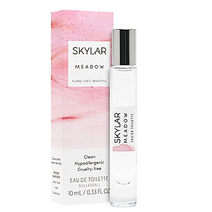 Meadow Perfume By Skylar - Travel-Sized Rollerball - Paraben-Free, Phthalate-Free, Vegan, and Cruelty-Free Fragrance - Floral, Chic, Beautiful - With Notes of Rose and Tuberose (10mL / 0.33 fl oz)