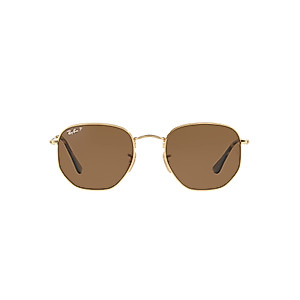 Ray-Ban RB3548N Hexagonal Sunglasses+ Vision Group Accessories Bundle (Arista/Crystal Brown Polarized(001/57), 51, Millimeters)