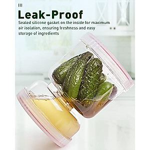 AIxibu Pickle Jar with Strainer Flip,40oz Pickle Flip Jar With Double Leak Proof,Food Storage Container of Pickles(1PCS)