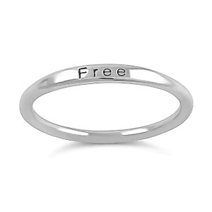 SILVERCLOSEOUT Sterling Silver Thin Stackable Free Ring - Size 7