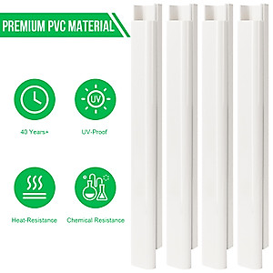 Kerykwan 3" W 15.5Ft L Mini Split AC Line Cover Kit Decorative PVC Tubing Pipe Cover Set for Center Air Conditioner&Heat Pumps System