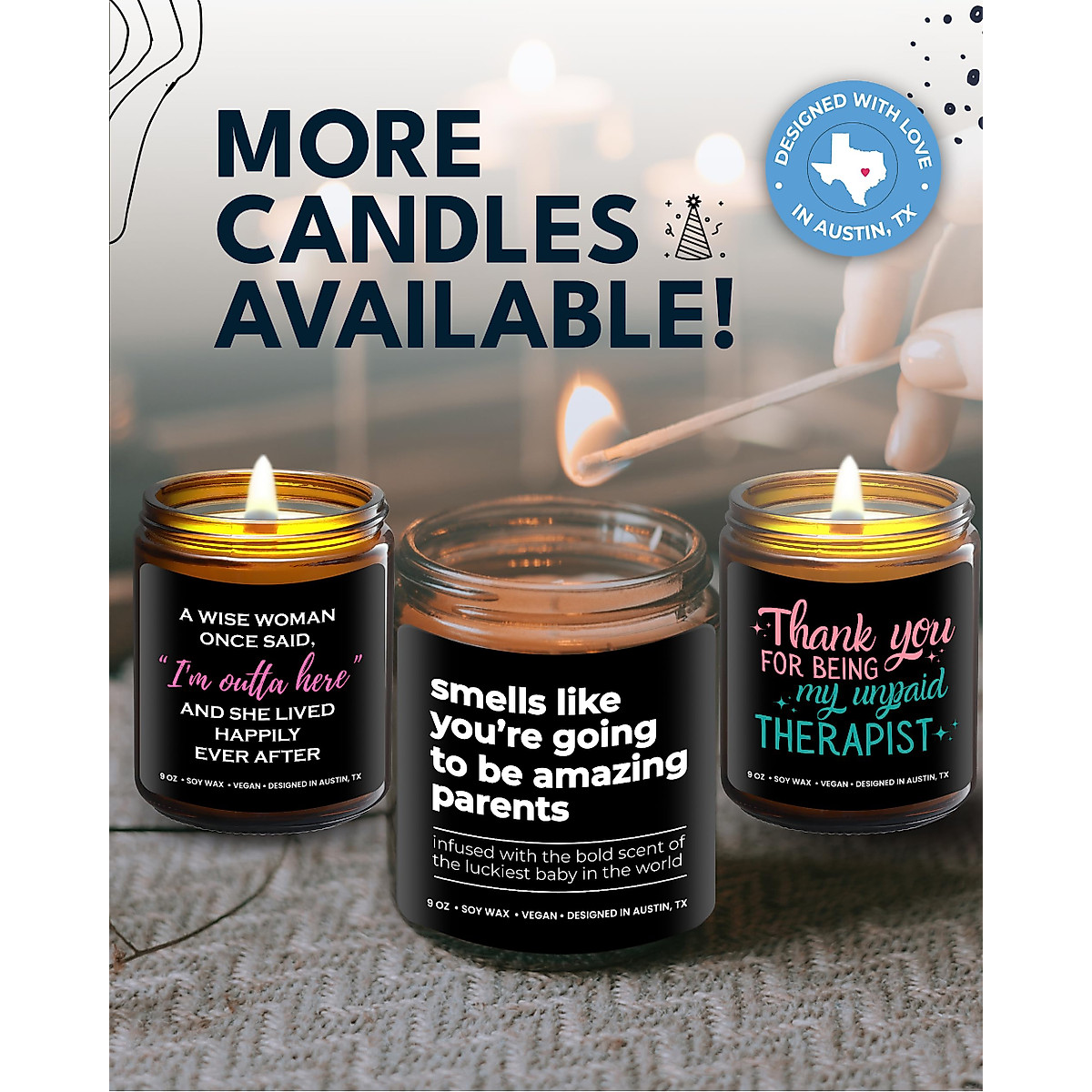 Amazing Parents Candle, Unique Gifts for New Parents for Mother's Day & Father's Day, New Parents Gifts for Couples, Gender Reveal Gifts for Parents to Be, Mom and Dad Gifts for New Parents