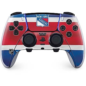 Skinit Gaming Decal Skin Compatible with PS5 DualSense Edge Pro Controller - Officially Licensed NHL New York Rangers Jersey Design