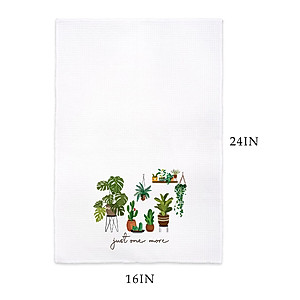 QODUNG Just One More Plant Soft Absorbent Kitchen Towels Dishcloths 16x24 Inch,Gardening Botanical Succulent Boho Decorative Absorbent Drying Cloth Hand Towels Tea Towels for Bathroom Kitchen