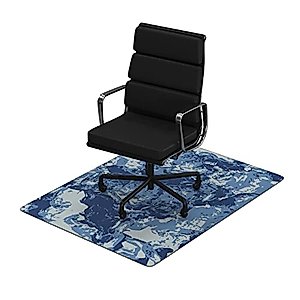 Compadible - Modern Chair Mat for Hard Floors, 36”x47”, Anti-Slip, Minimalist/Abstract Design, Floor Protector (Hardwood & Tiles) for Office, Home, and Gaming Computer Setup (Blueprint)
