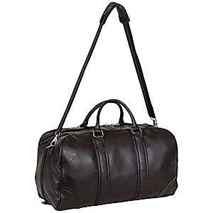 Ben Sherman 20" Travel Vegan Leather Weekender Carry-On Duffel Luggage/Gym Bag, Brown