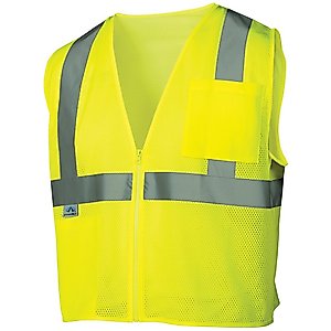 Pyramex RVZ21 Series Safety Vest Class 2 Economy Vest Hi Vis Lime Extra Large