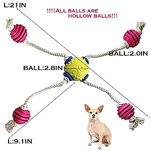 BOAVIDA Dog Chew Toy for Puppy Teething Balls Rope Dog Toys for Small Dogs Pink