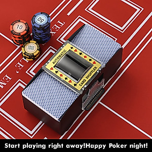 NOLIE Automatic Card Shuffler of Playing Card, UNO, Texas Hold'em, Poker, Home Card Games, Blackjack, Battery Operated Electric Poker Shuffling Machine