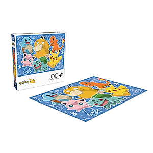 Buffalo Games - Pokemon- Kanto Holiday - 100 Piece Jigsaw Puzzle for Families -Challenging Puzzle Perfect for Game Nights - Finished Size is 15.00 x 11.00